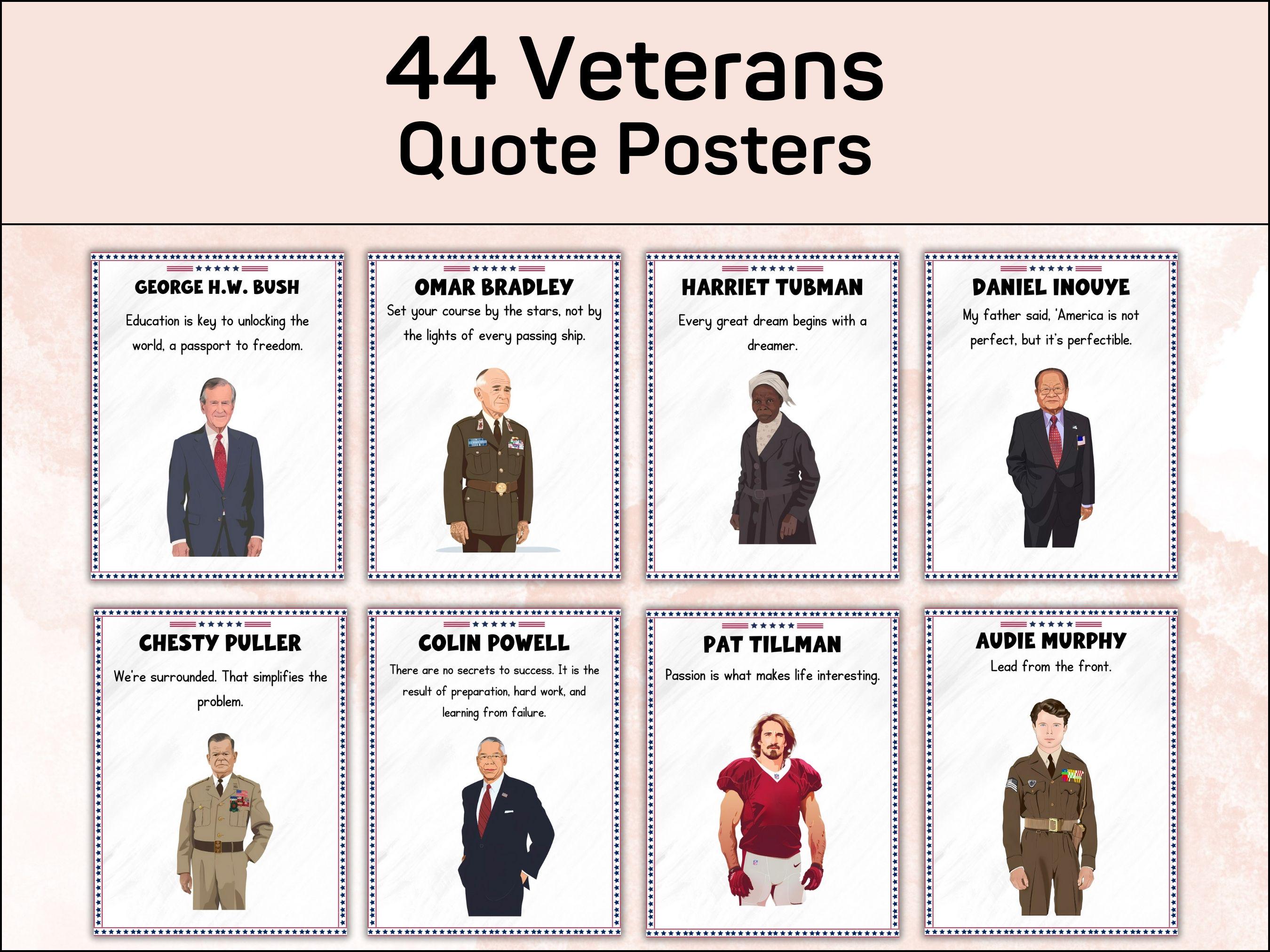 44 Veterans Quote Posters | American Heroes | Memorial Day & Veterans ...