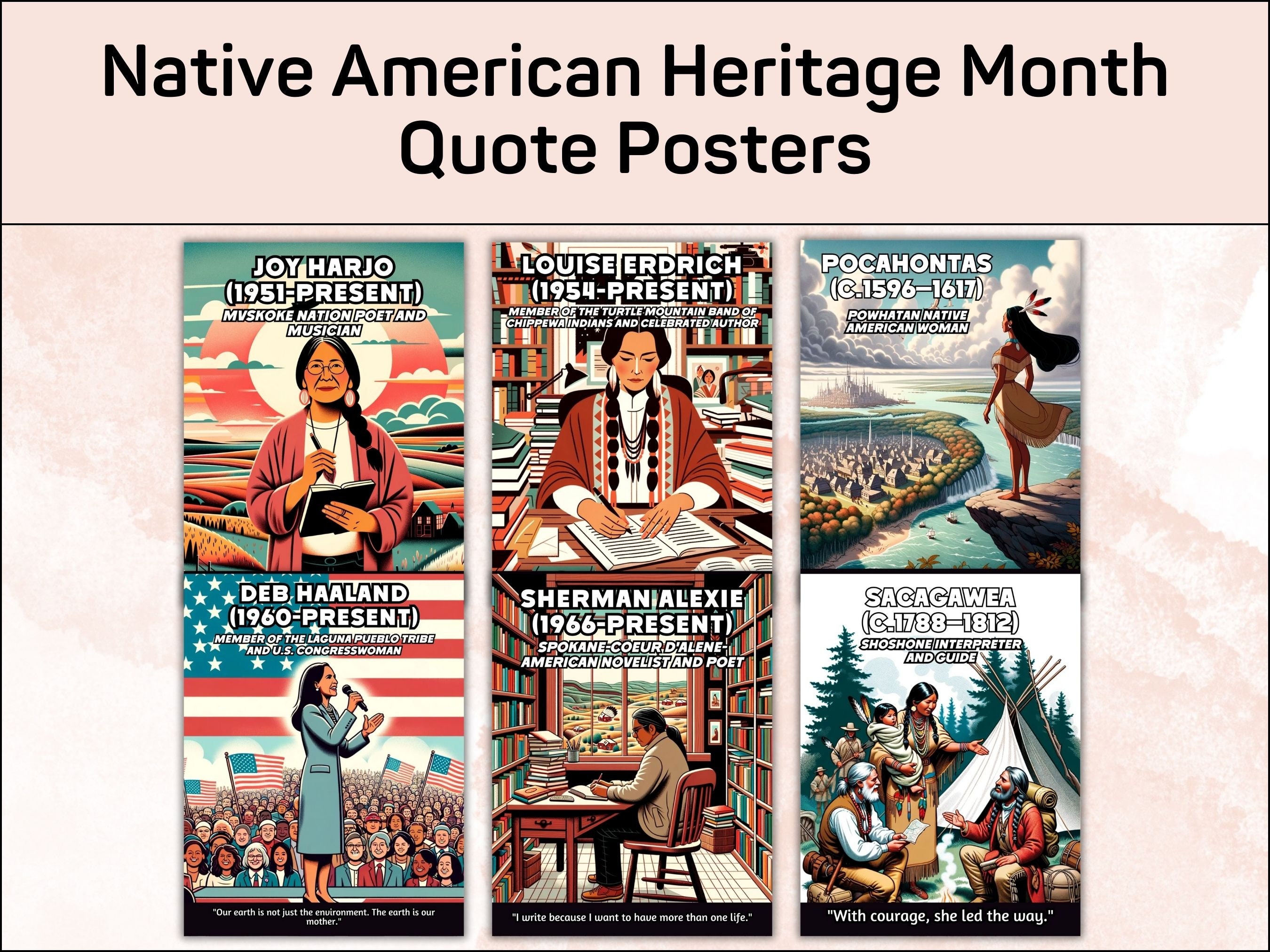 Native American Heritage Month Quote Posters 20 Trailblazers of Native ...