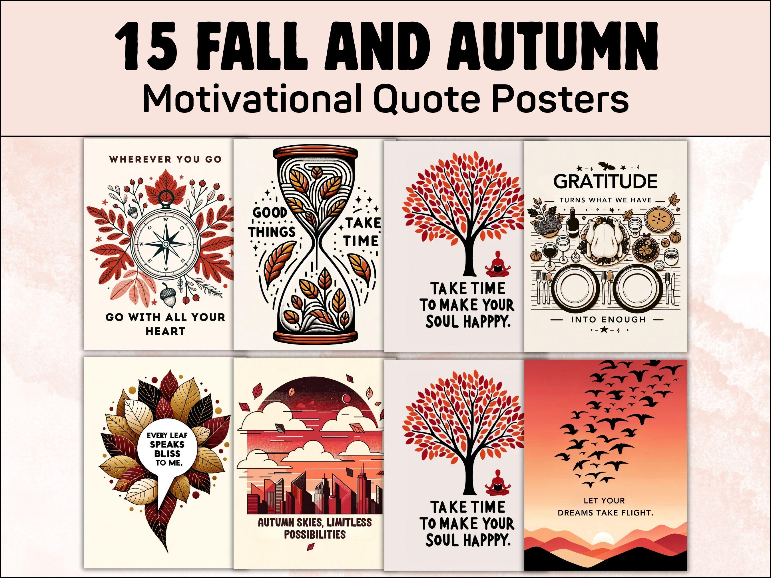 15 Fall and Autumn Motivational Quote Posters | Classroom Decor ...