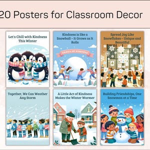 Winter Kindness Bulletin Board Set | 20 Inspiring Posters for Classroom ...