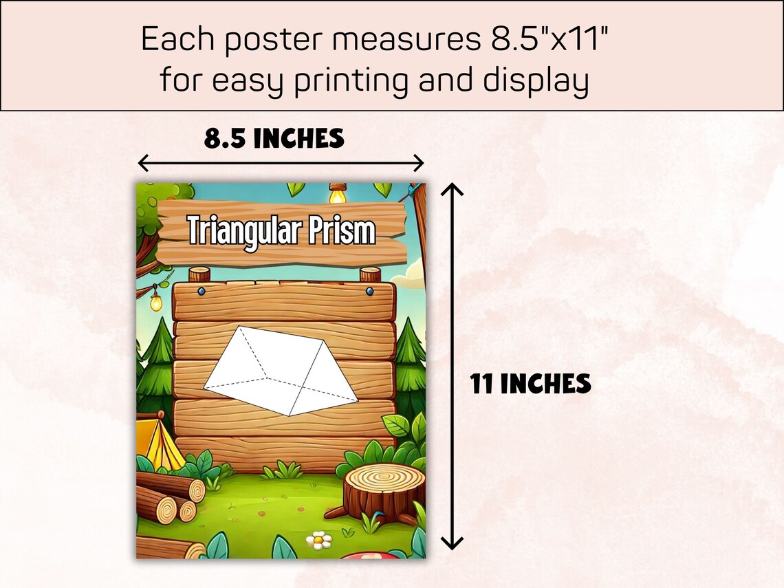 Camping Theme Classroom Decor 2D and 3D Shapes Posters Bulletin Board ...