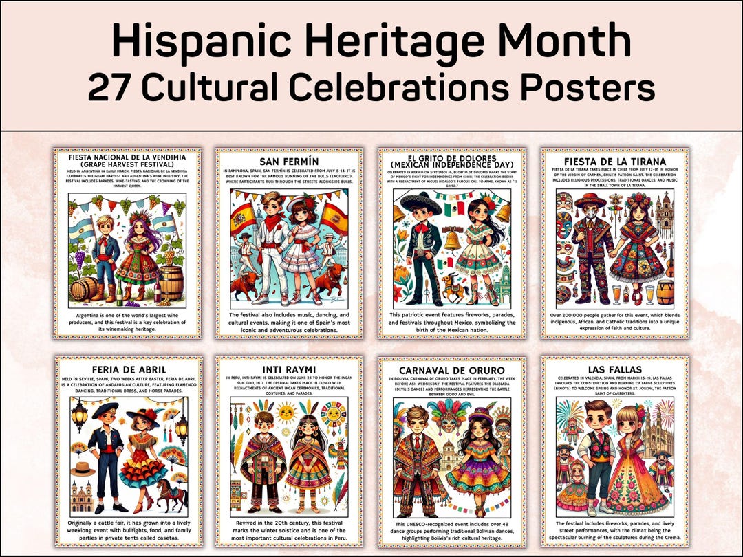 27 Cultural Celebrations Posters | Hispanic Heritage Month Decor ...