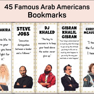 45 Famous Arab Americans Bookmarks, Arab American Heritage Month ...