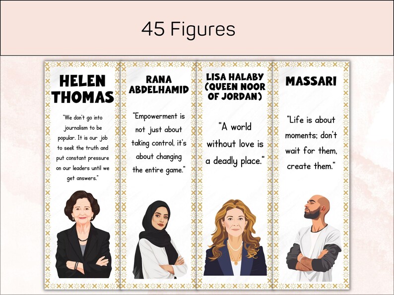 45 Famous Arab Americans Bookmarks, Arab American Heritage Month ...