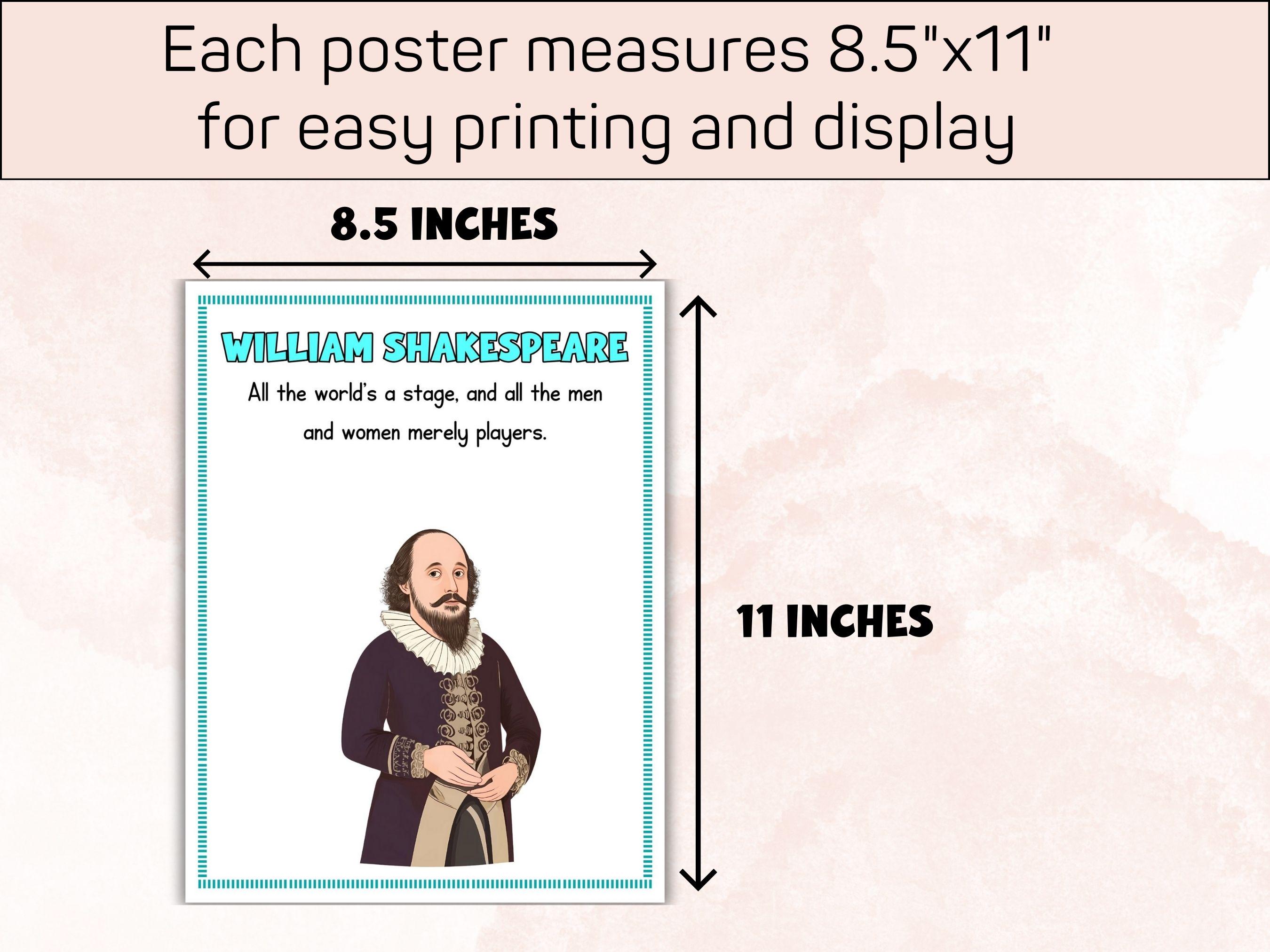 Famous Authors Quote Posters | 40 Classroom Library Decor | Literary ...