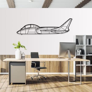 Vought F7U 3 Cutlass Airplane Metal Wall Art, Metal Wall Decor ...
