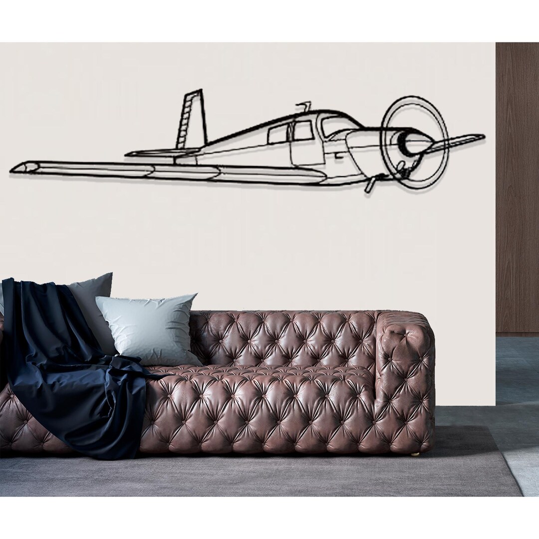 Mooney M20C Ranger Airplane Metal Wall Art, Metal Wall Decor, Airplane ...