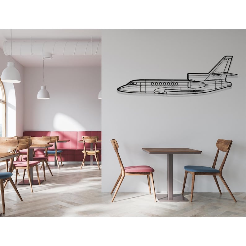 Dassault Falcon 50 Airplane Metal Wall Art, Metal Wall Decor, Airplane ...
