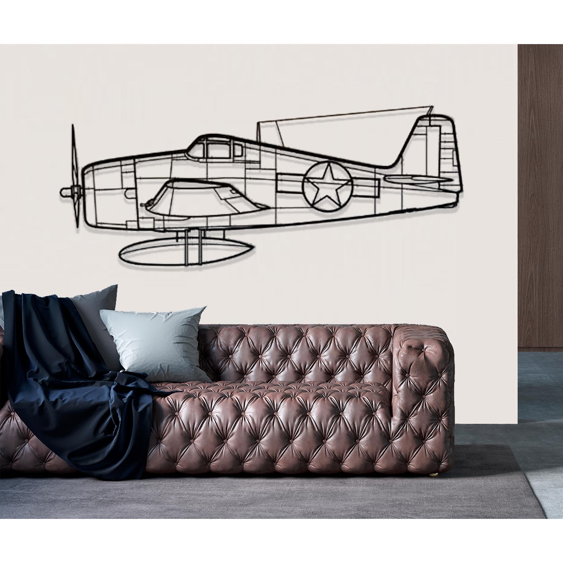Grumman F6F 3 Hellcat Airplane Metal Wall Art, Metal Wall Decor ...