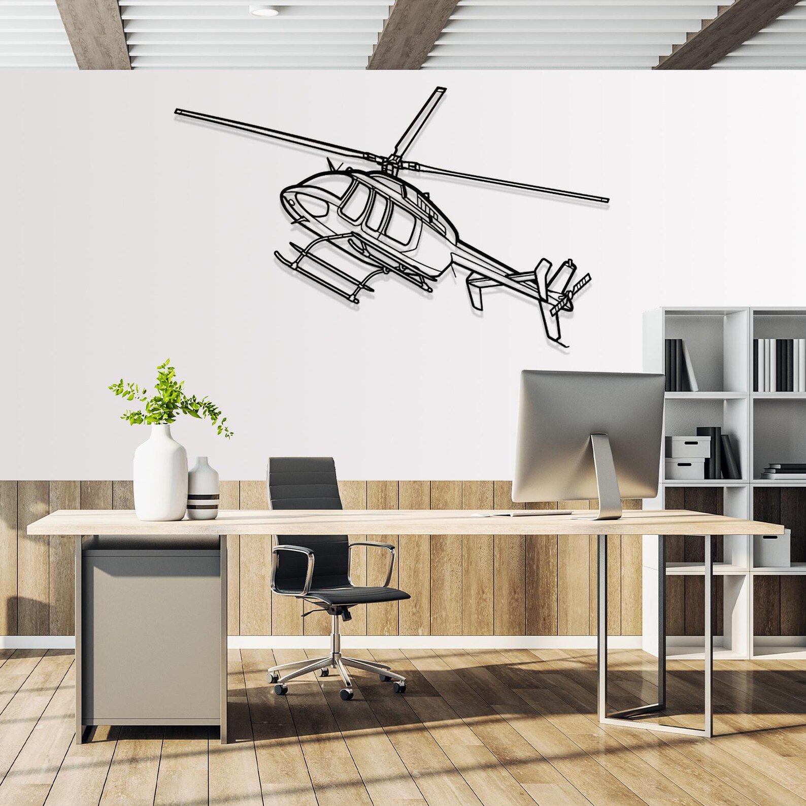 Bell 407GX Helicopter Metal Wall Art, Metal Wall Decor, Airplane Wall ...