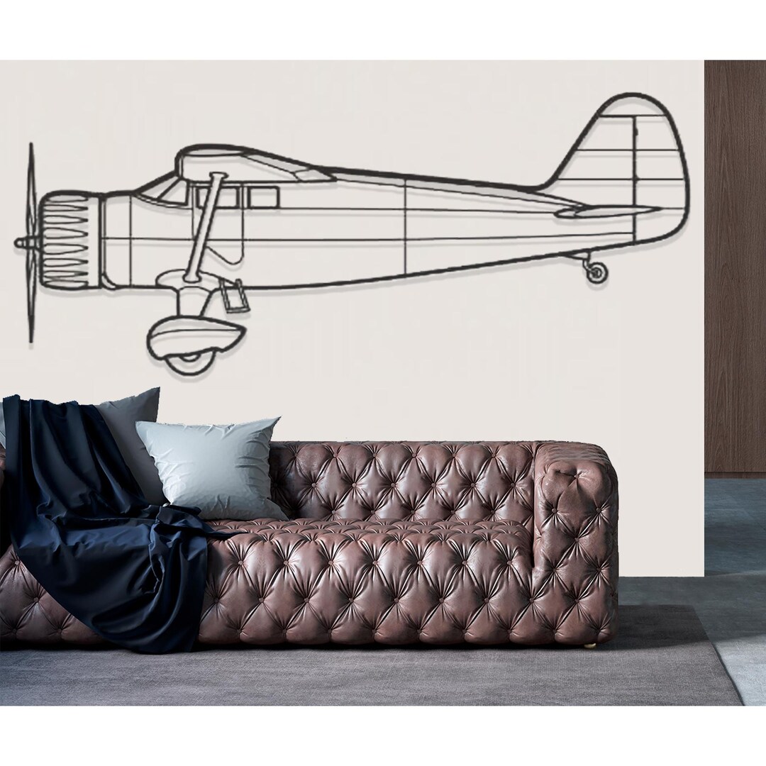 Stinson Reliant Airplane Metal Wall Art, Metal Wall Decor, Airplane ...