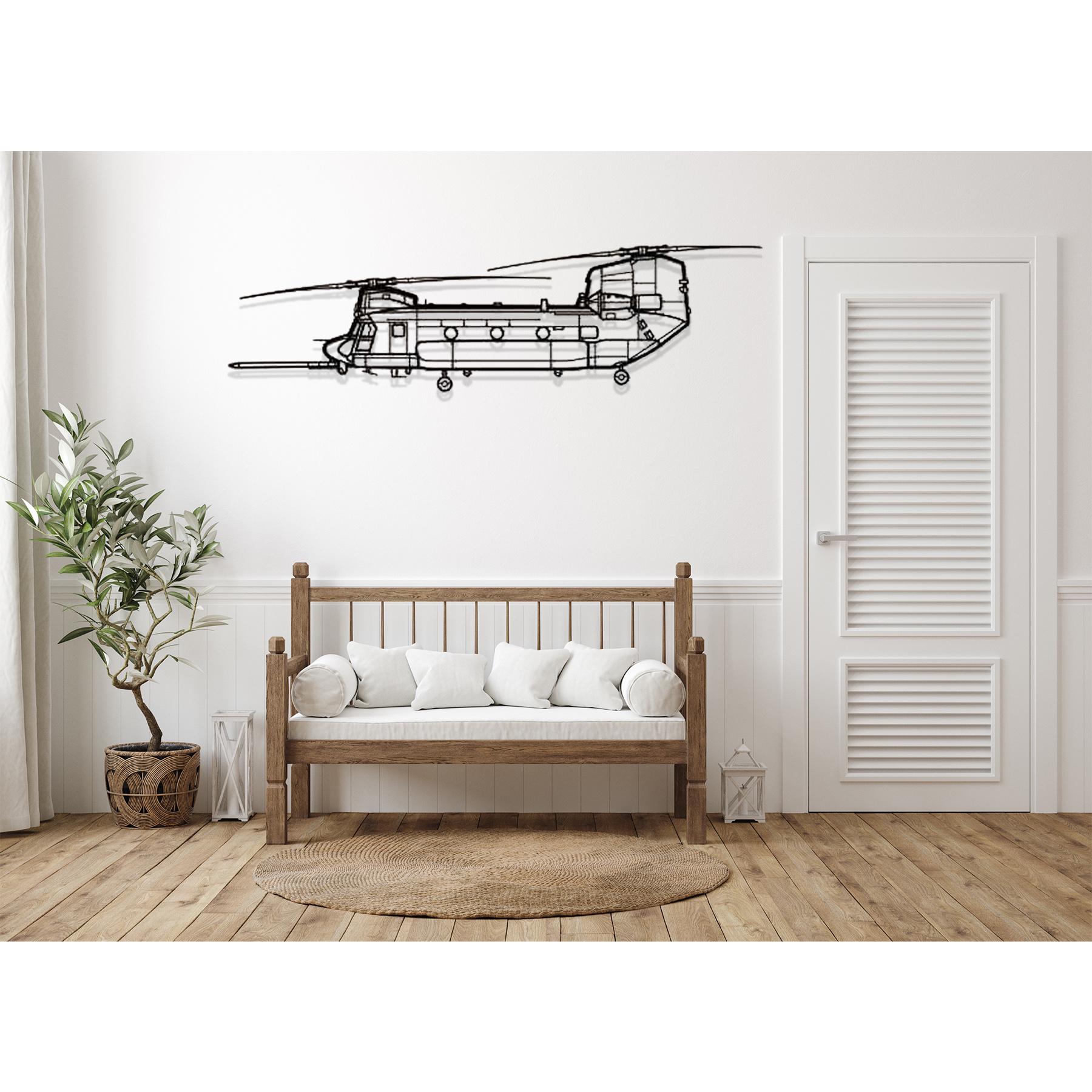 Boeing CH 47 Chinook Helicopter Metal Wall Art, Metal Wall Decor ...