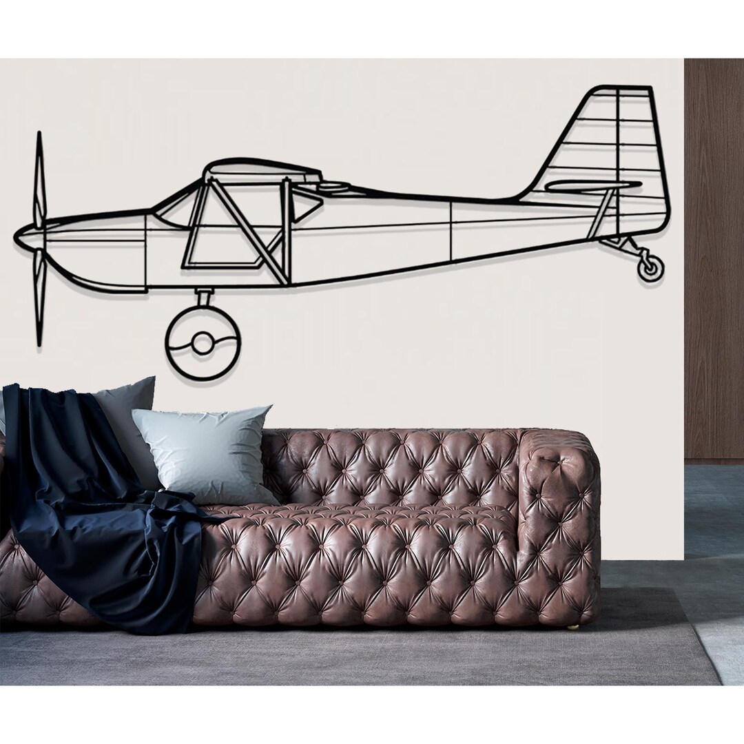 Kitfox 5 Airplane Silhouette Metal Wall Art, Metal Wall Decor, Plane ...