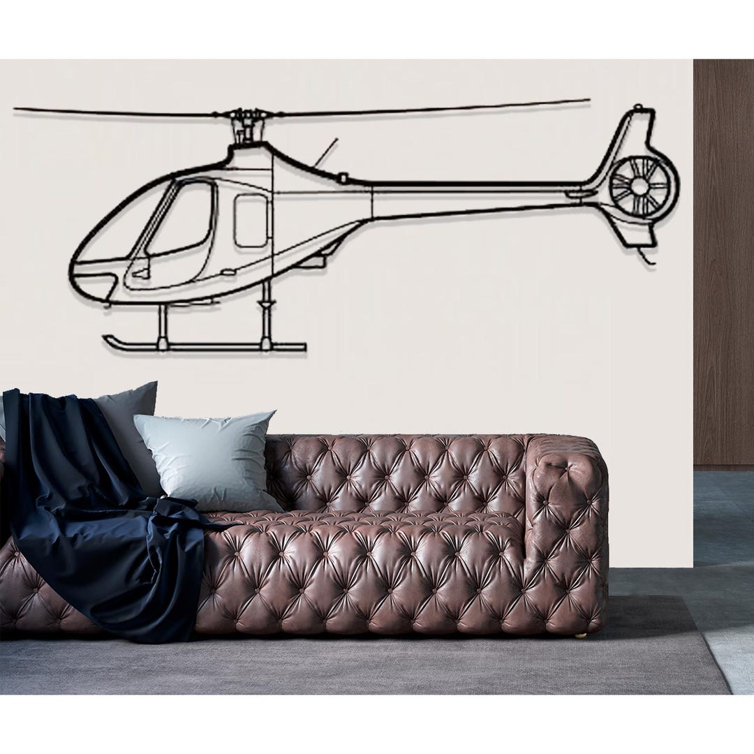 Guimbal Cabri G2 Helicopter Metal Wall Art, Metal Wall Decor, Airplane ...