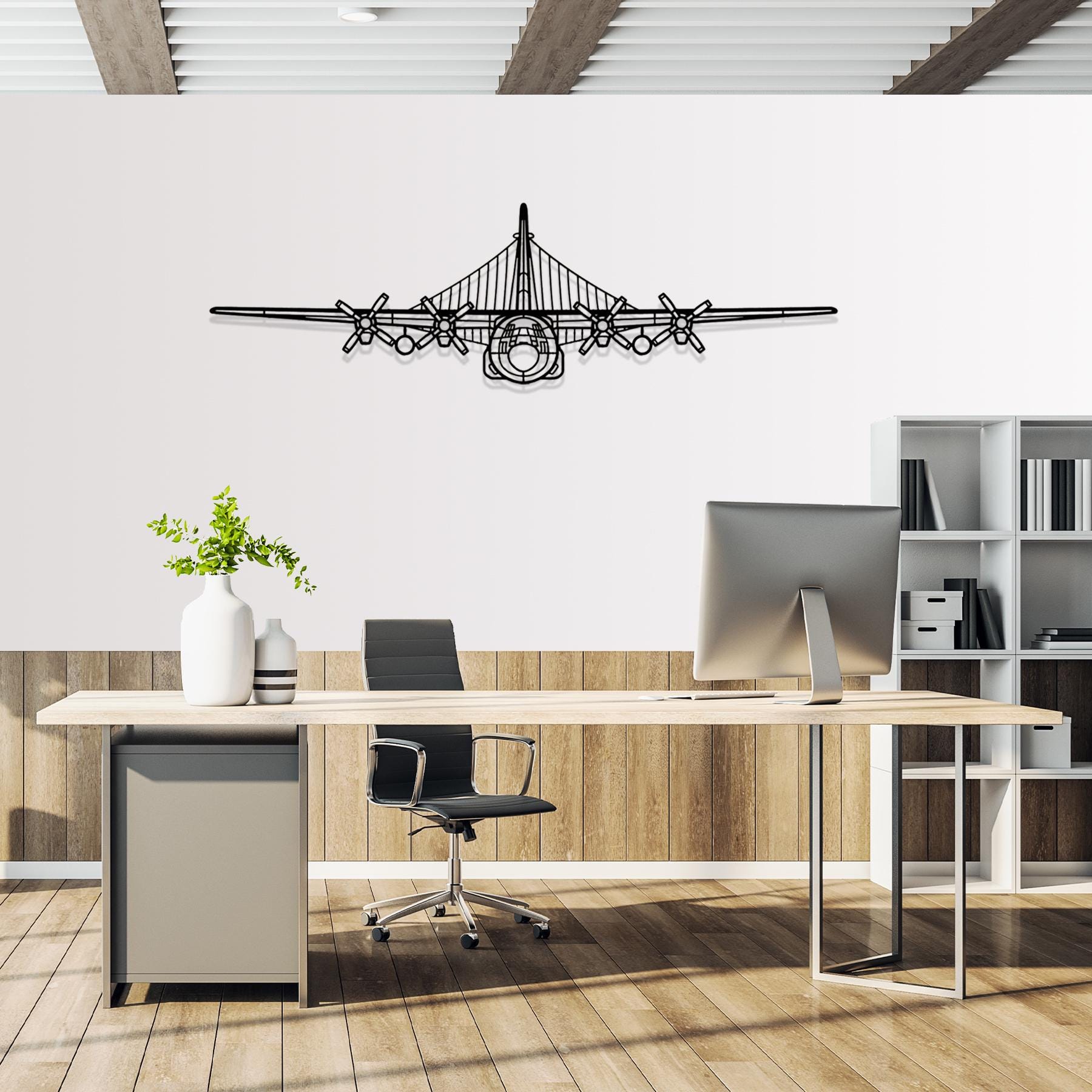 Lockheed Martin EC-130H Compass Call Plane Silhouette Metal Wall Art ...