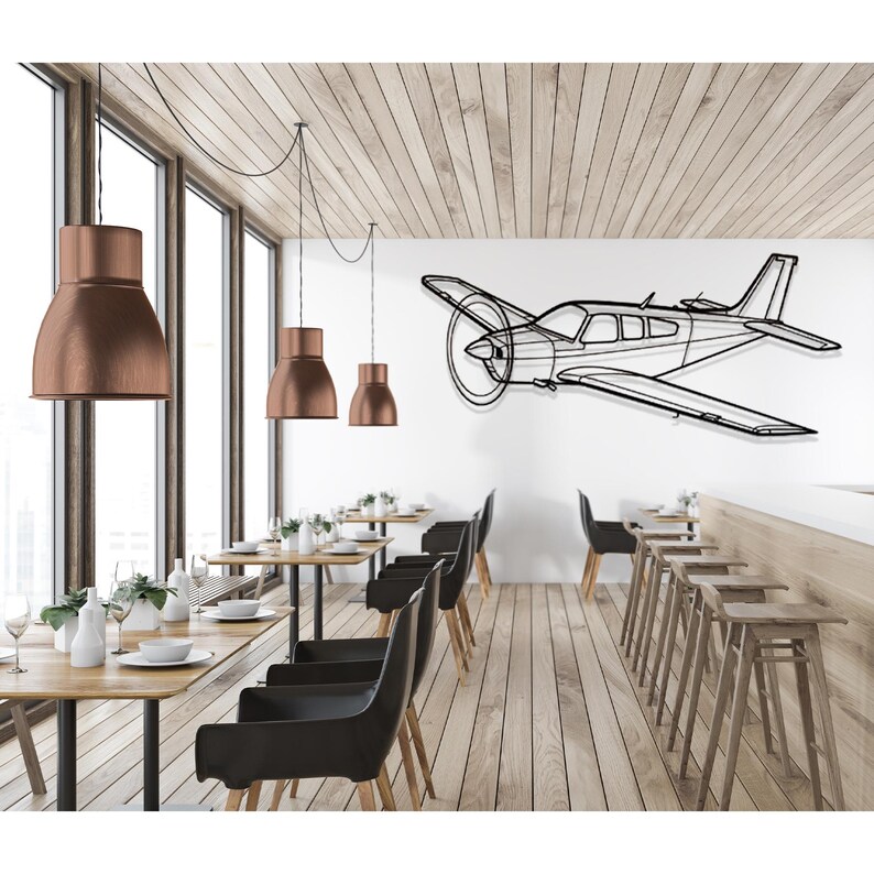 Beechcraft Bonanza F33C Angle Airplane Metal Wall Art, Metal Wall Decor ...