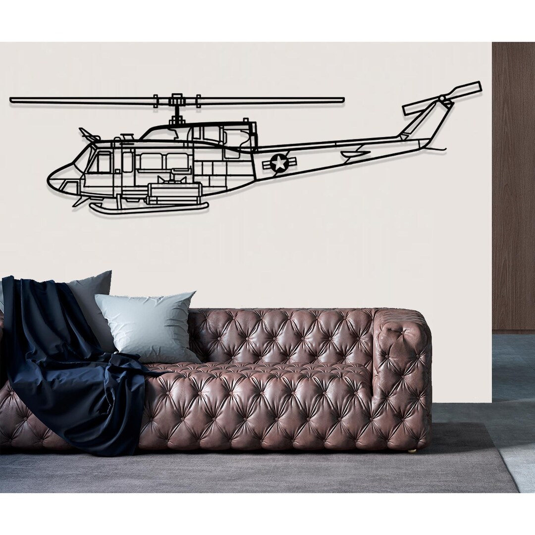 Bell UH 1N Huey Helicopter Metal Wall Art, Metal Wall Decor, Airplane ...