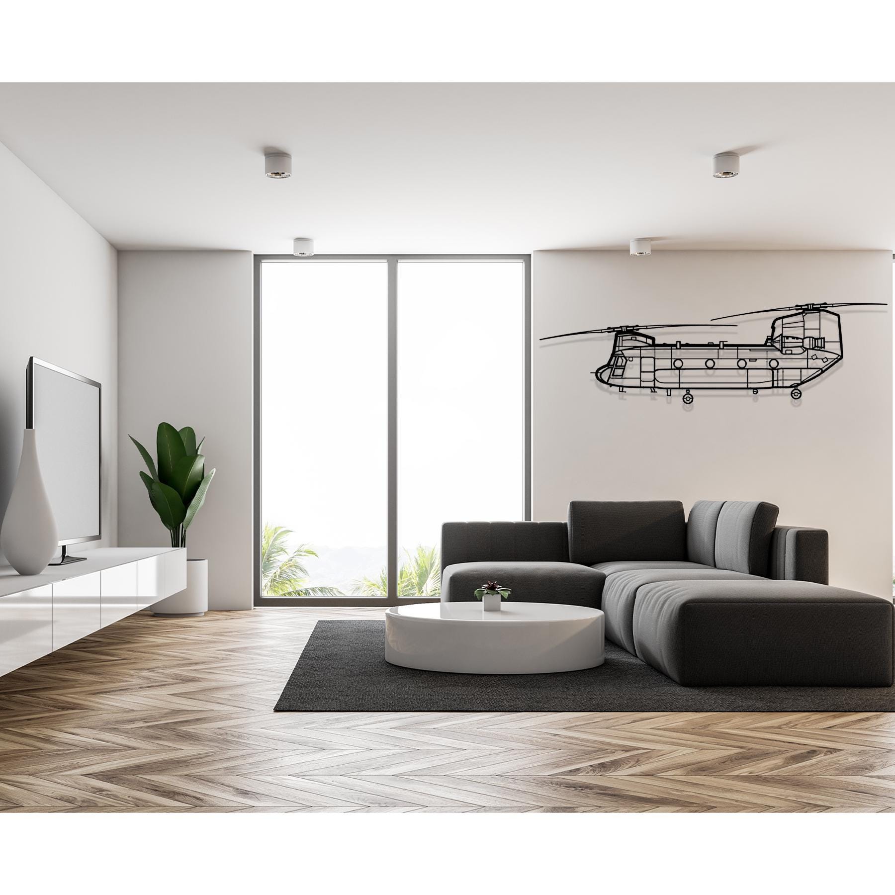 Boeing Chinook CH 47 Helicopter Metal Wall Art, Metal Wall Decor ...