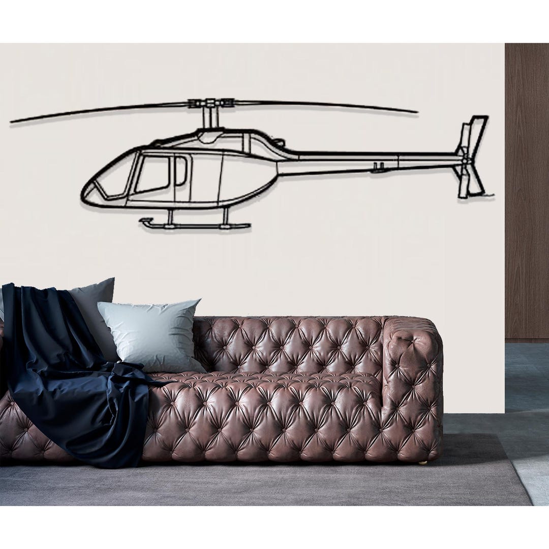 Bell 505 Jet Ranger X Helicopter Metal Wall Art, Metal Wall Decor ...