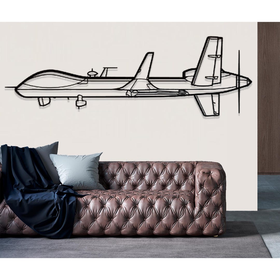 General Atomics MQ 9 Reaper Airplane Metal Wall Art, Metal Wall Decor ...