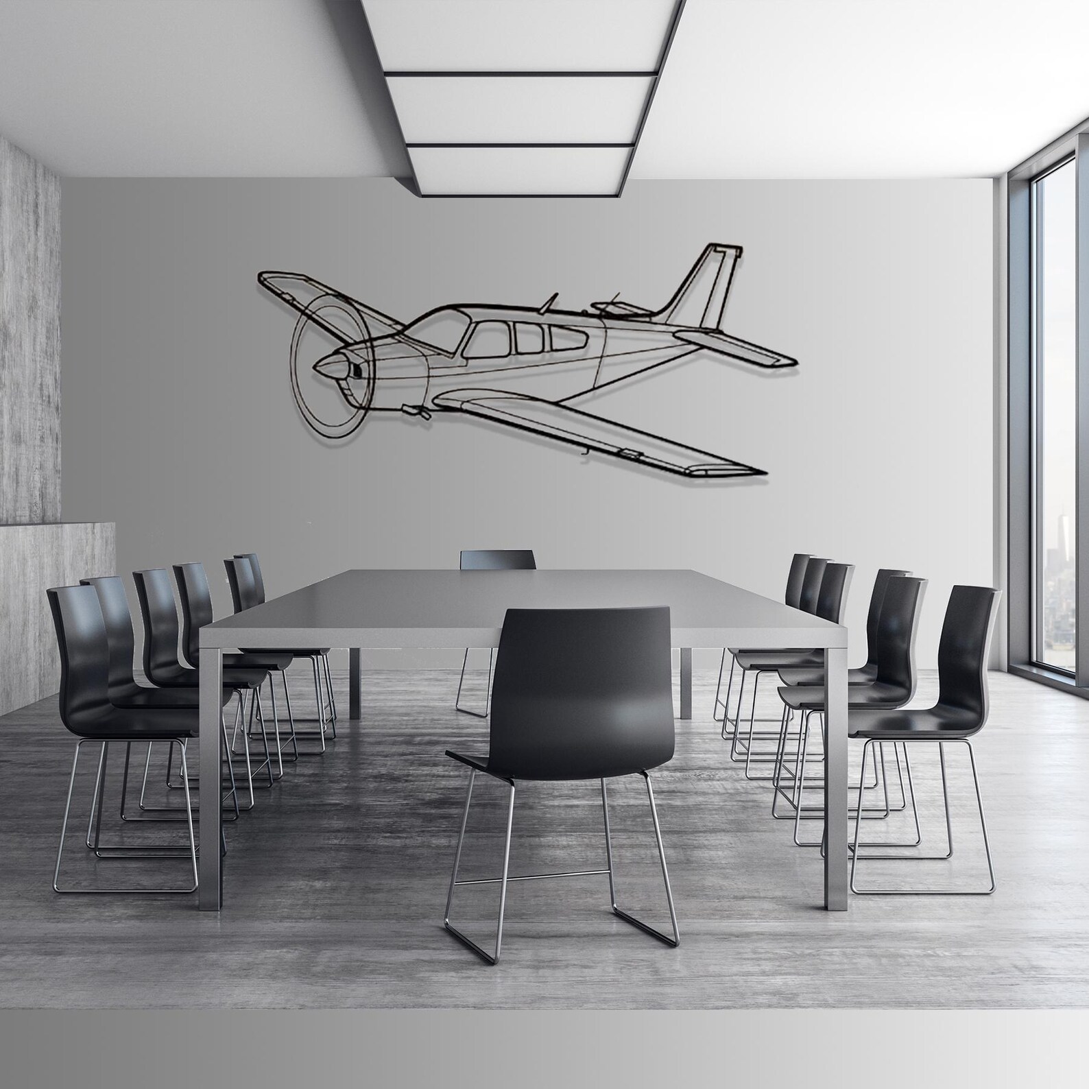 Beechcraft Bonanza F33C Angle Airplane Metal Wall Art, Metal Wall Decor ...