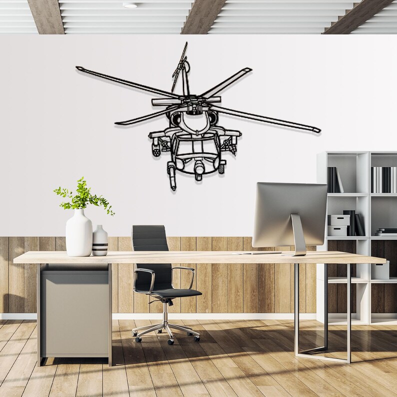Sikorsky MH60L DAP Black Hawk Helicopter Metal Wall Art, Metal Wall ...