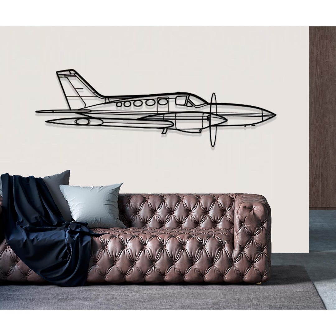 Cessna 414A Chancellor Airplane Metal Wall Art, Metal Wall Decor, Plane ...