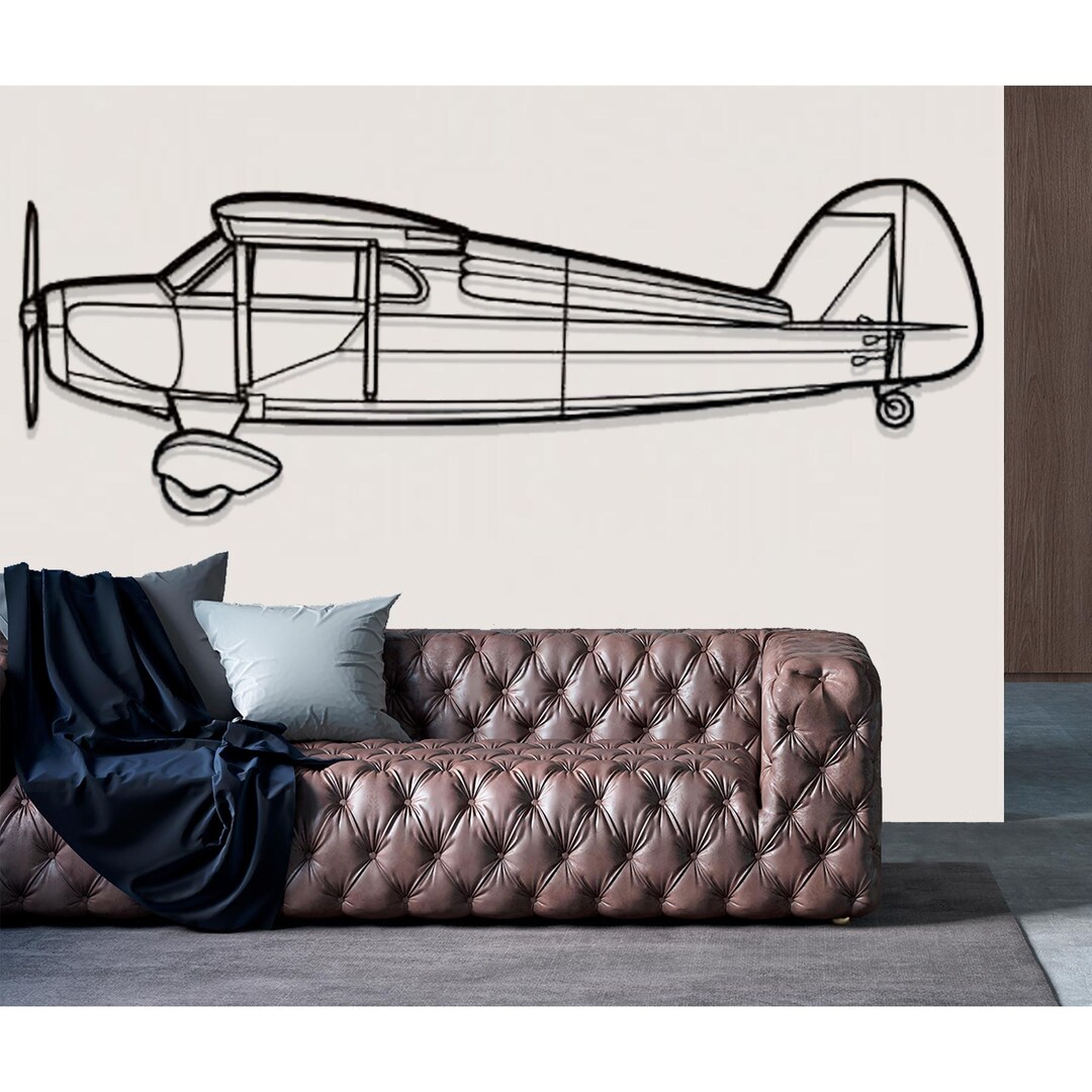 Funk Model B Airplane Silhouette Metal Wall Art, Metal Wall Decor ...