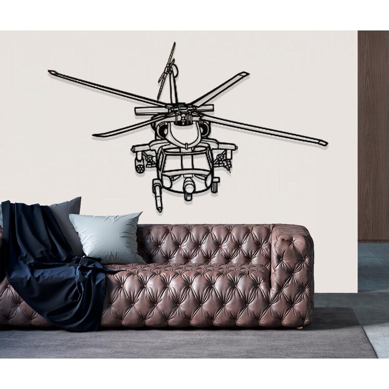 Sikorsky MH60L DAP Black Hawk Helicopter Metal Wall Art, Metal Wall ...