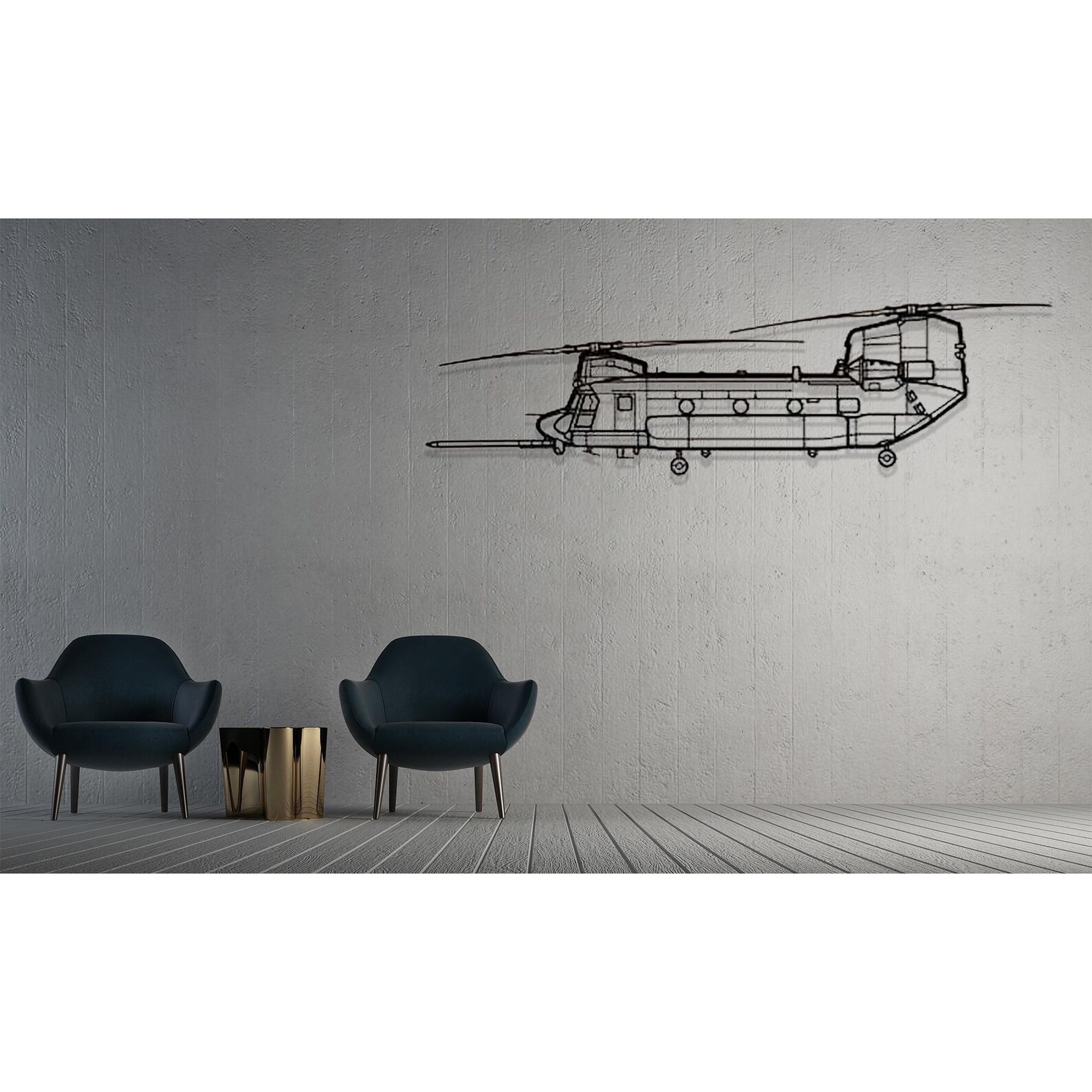 Boeing CH 47 Chinook Helicopter Metal Wall Art, Metal Wall Decor ...