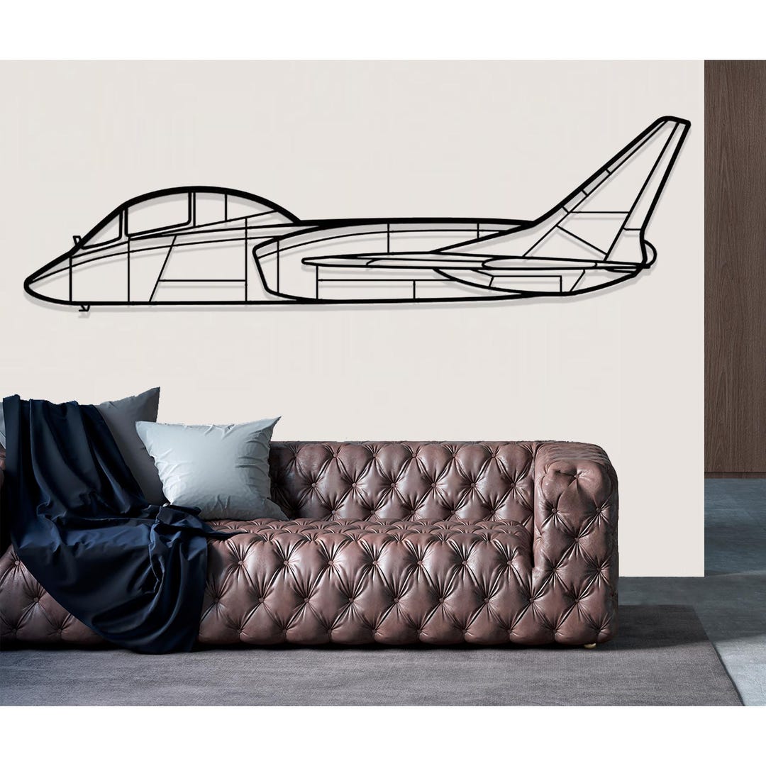 Vought F7U 3 Cutlass Airplane Metal Wall Art, Metal Wall Decor ...