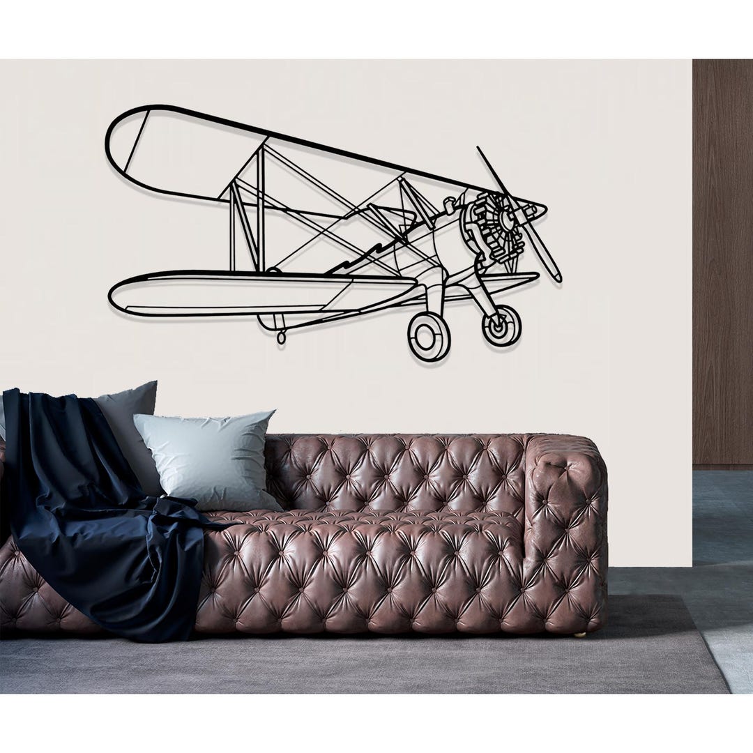 Boeing Model 75 Airplane Metal Wall Art, Metal Wall Decor, Plane Wall ...