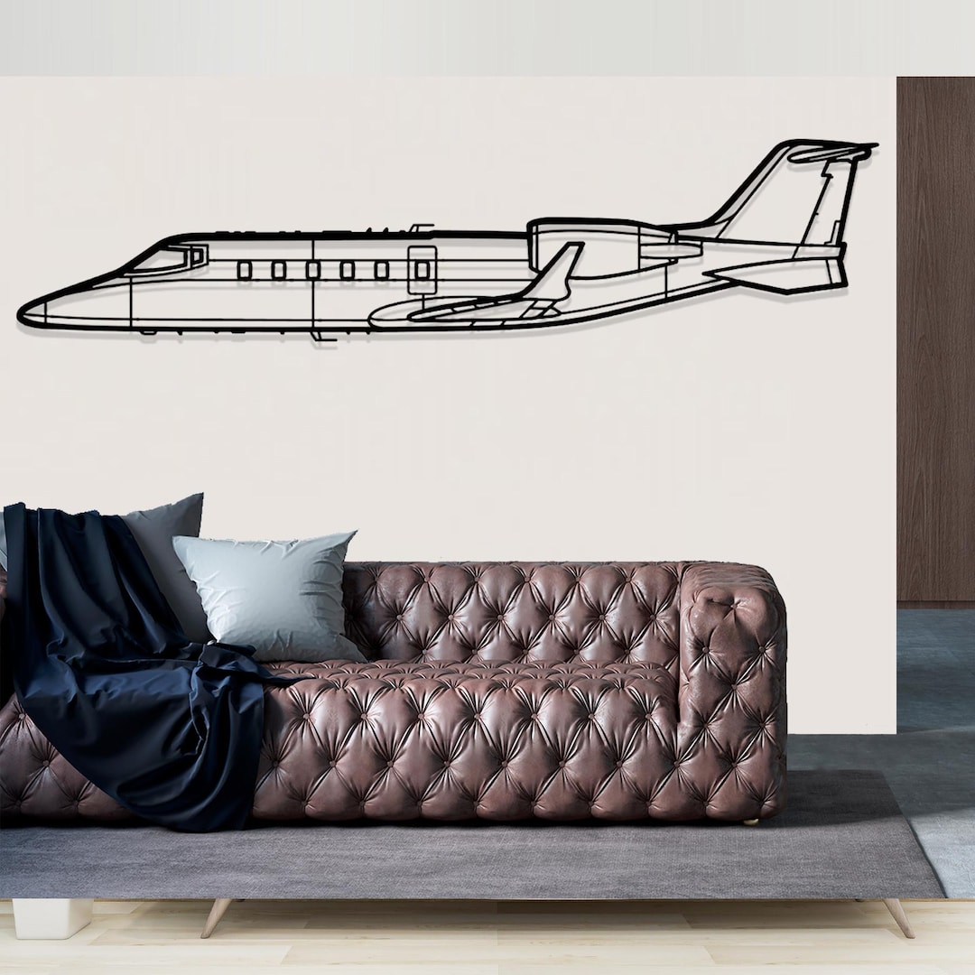 Learjet 60 Airplane Silhouette Metal Wall Art, Metal Wall Decor, Custom ...
