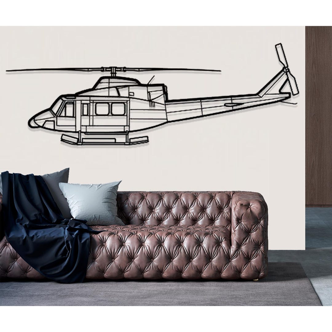 Bell 412 Helicopter Metal Wall Art, Metal Wall Decor, Airplane Wall ...