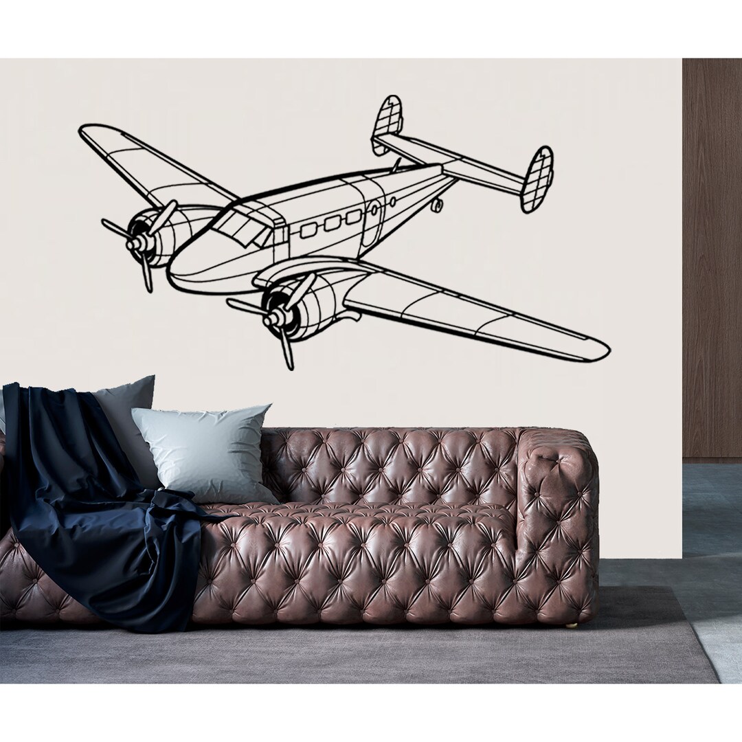 Beechcraft Model 18 Plane Metal Wall Art, Plane Wall Art, Airplane Wall ...