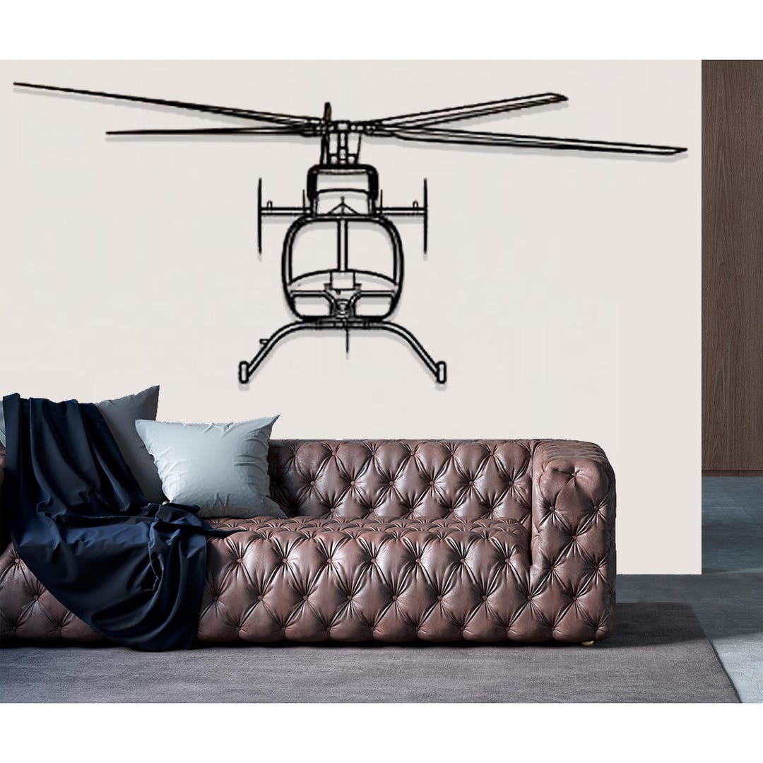 Bell 407 Helicopter Silhouette Metal Wall Art, Metal Wall Decor, Custom ...