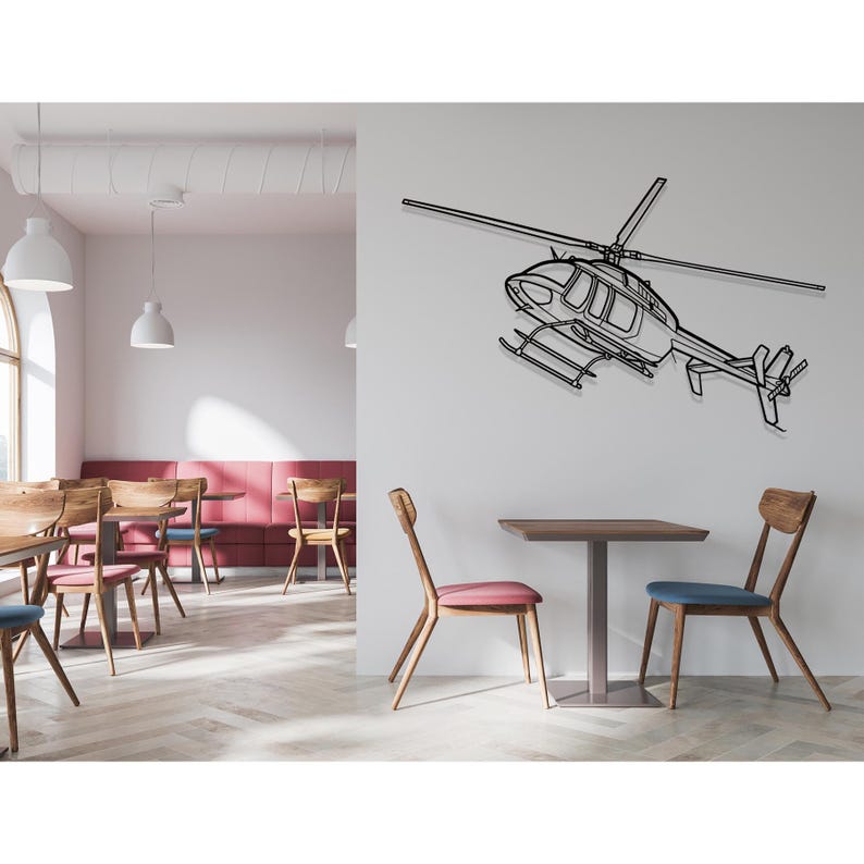 Bell 407GX Helicopter Metal Wall Art, Metal Wall Decor, Airplane Wall ...