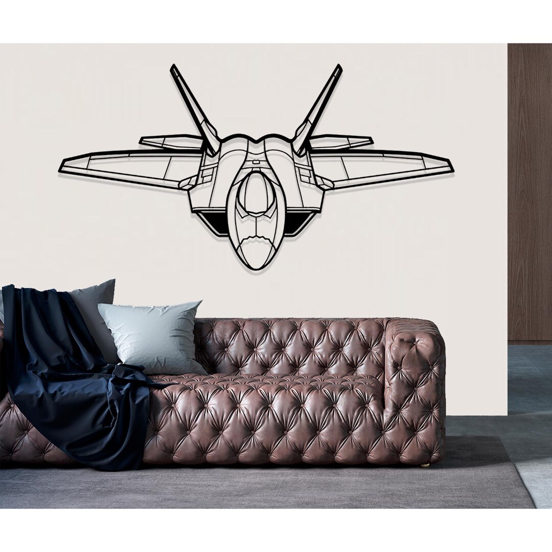 Lockheed Martin F 22 Raptor Angle Aircraft Metal Wall Art, Plane Wall ...