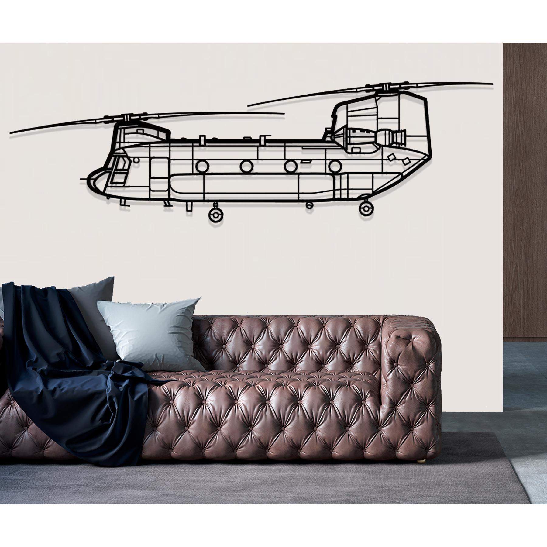 Boeing Chinook CH 47 Helicopter Metal Wall Art, Metal Wall Decor ...