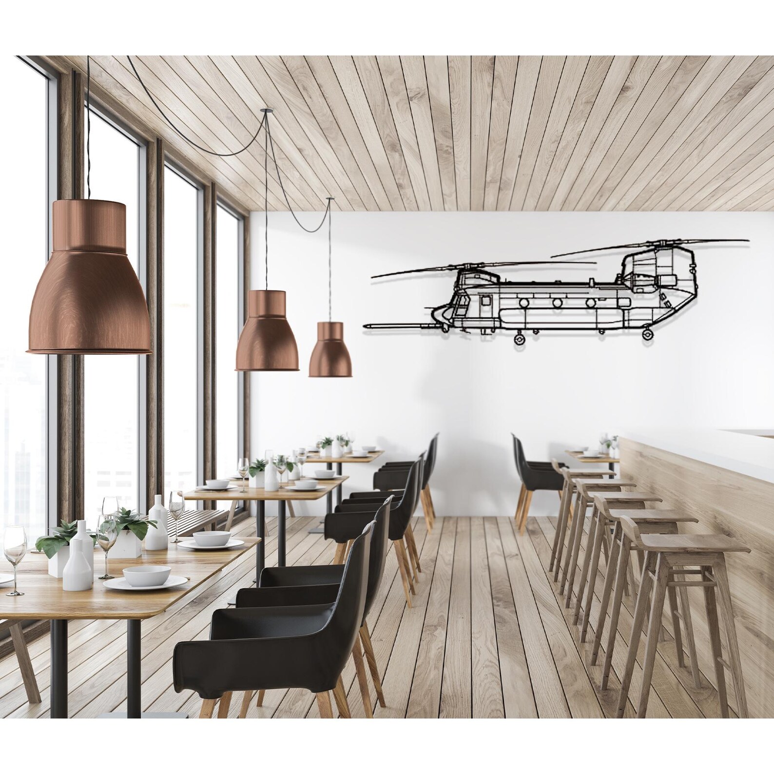 Boeing CH 47 Chinook Helicopter Metal Wall Art, Metal Wall Decor ...