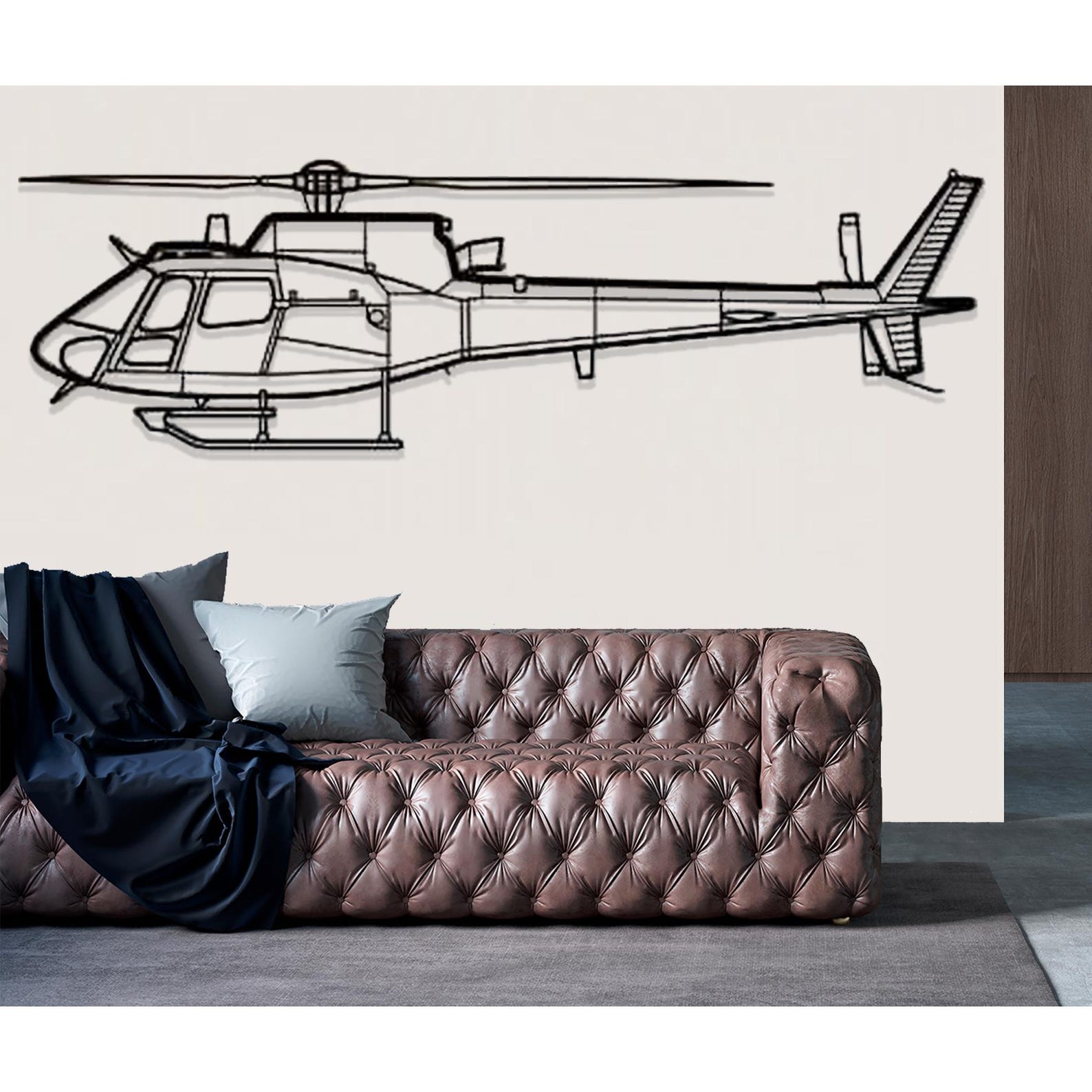 Eurocopter AS550 Fennec Helicopter Metal Wall Art, Metal Wall Decor ...