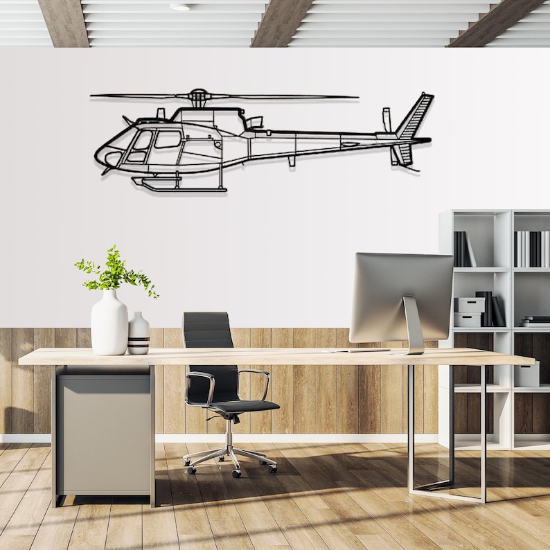 Eurocopter AS550 Fennec Helicopter Metal Wall Art, Metal Wall Decor ...