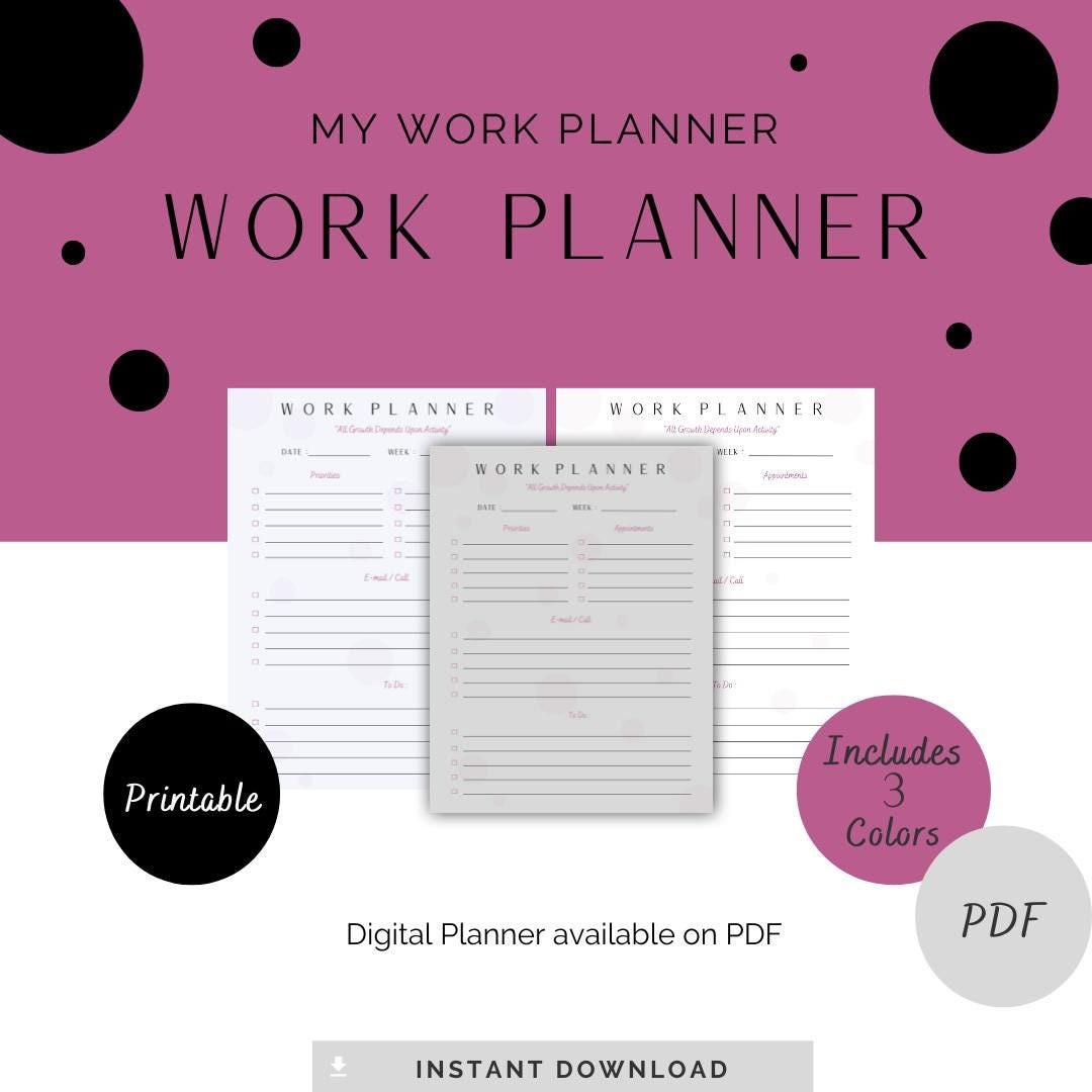 Work Planner - Etsy