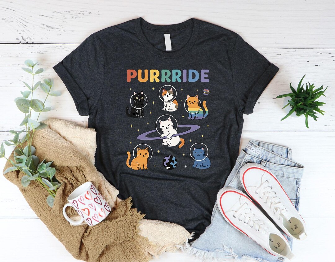 LGBT Cats Shirt, Cats in Space Shirt, Purride Shirt, Rainbow Cats Shirt ...