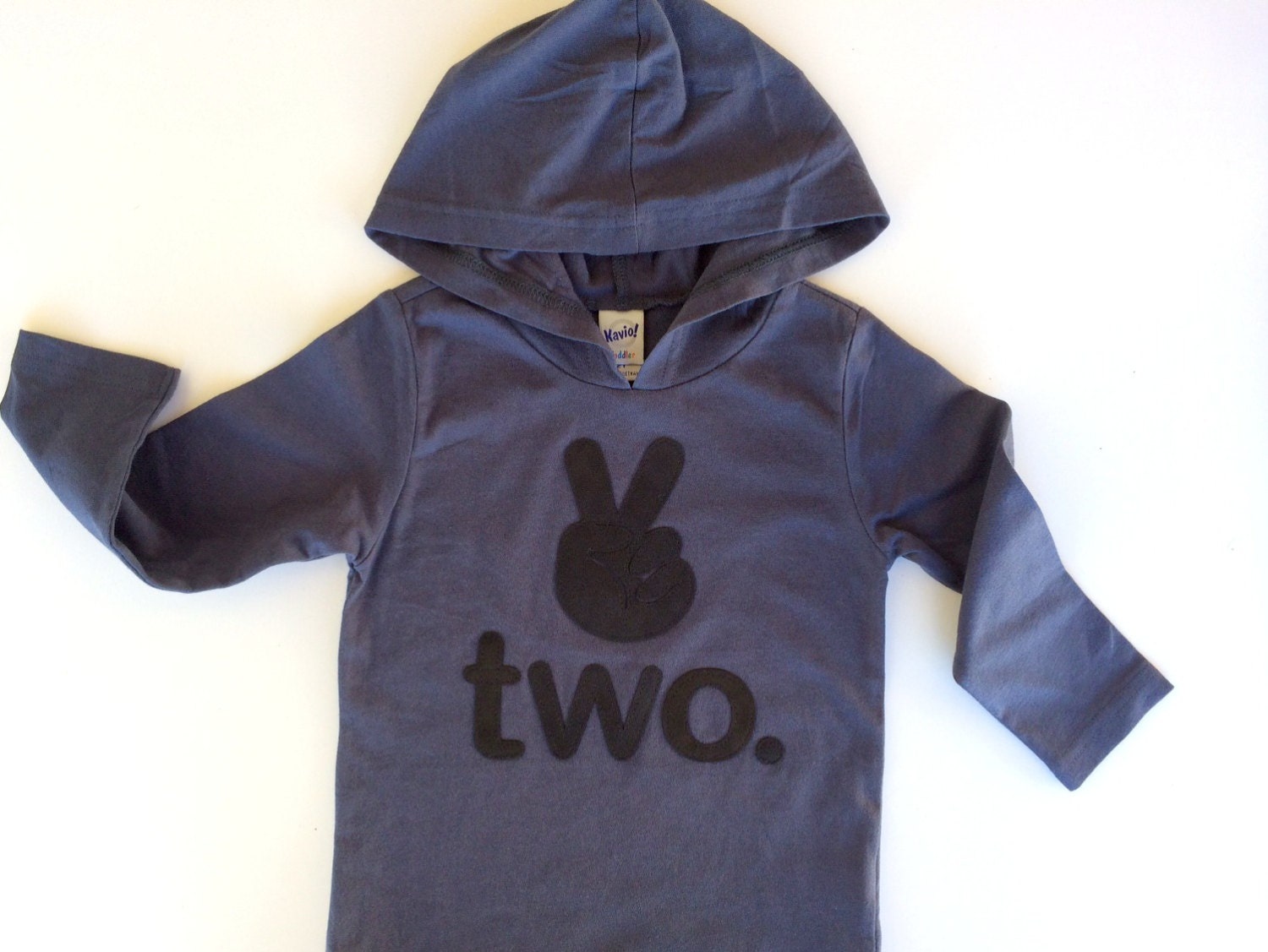 Two. 2 Hand Long Sleeve Hoodie Black Grey Indigo Toddler | Etsy