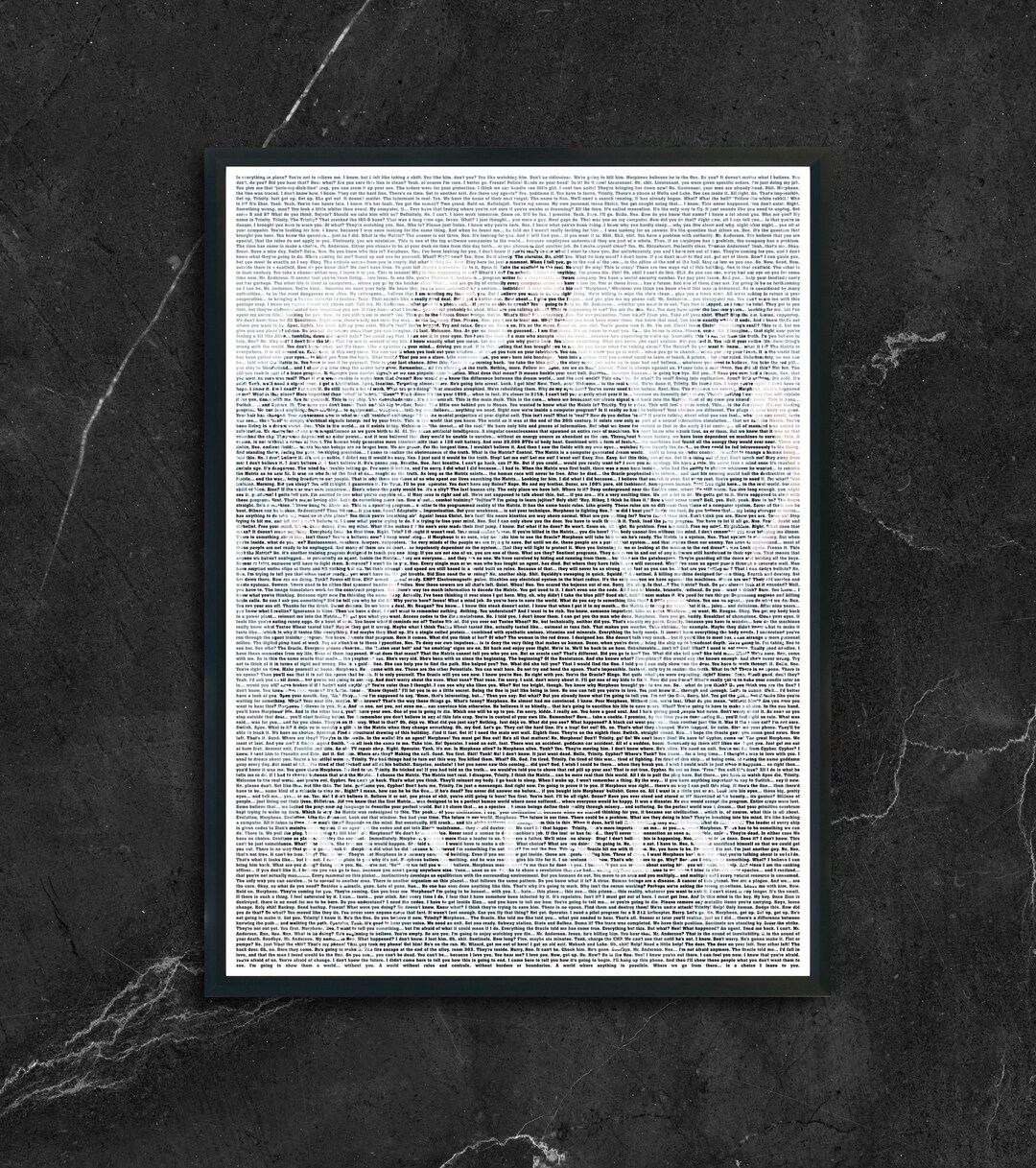 The Matrix Movie Script Poster Memorabilia Script Poster Professionally ...