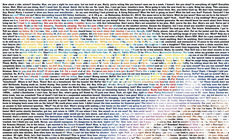 Back to the Future Part II Movie Script Poster | Memorabilia Script ...