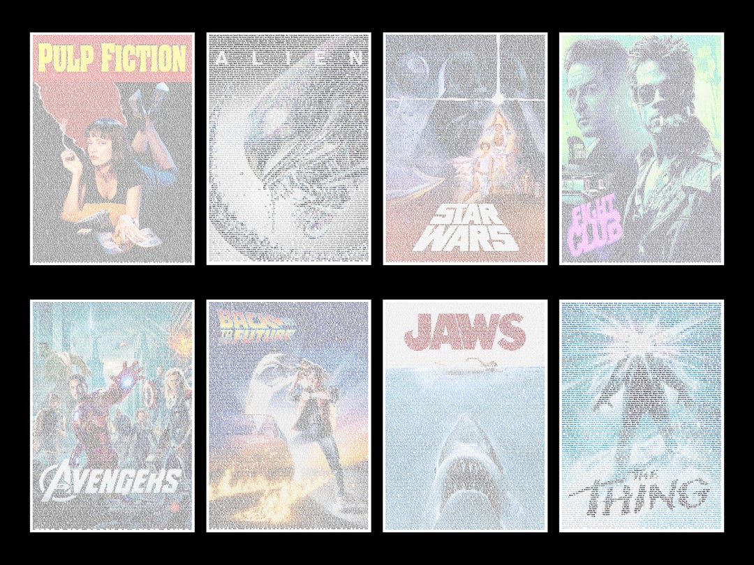 Movie Script Poster | Digital Download | Memorabilia Script Poster ...