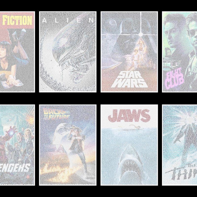 Movie Script Art Poster - Etsy UK