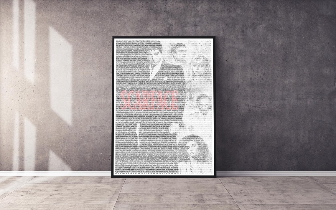 Scarface Movie Script Poster | Memorabilia Script Poster ...